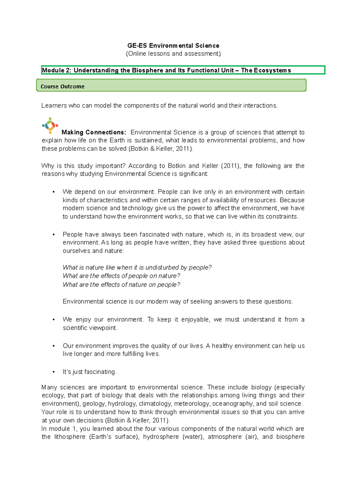 Module 2 - plants - GE-ES Environmental Science (Online lessons and ...