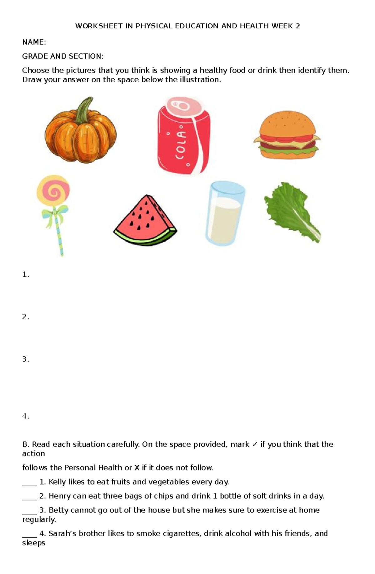 P.E and Health 3 - notes - WORKSHEET IN PHYSICAL EDUCATION AND HEALTH ...