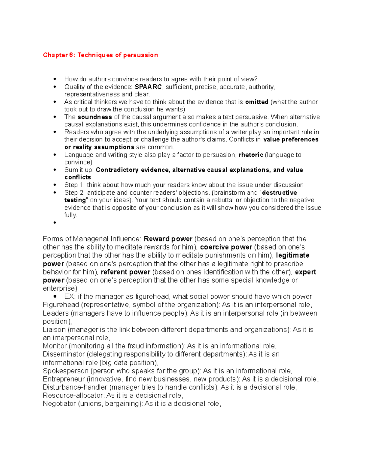 Critical Thinking COMM 210 Chapter 6 - Chapter 6: Techniques of ...