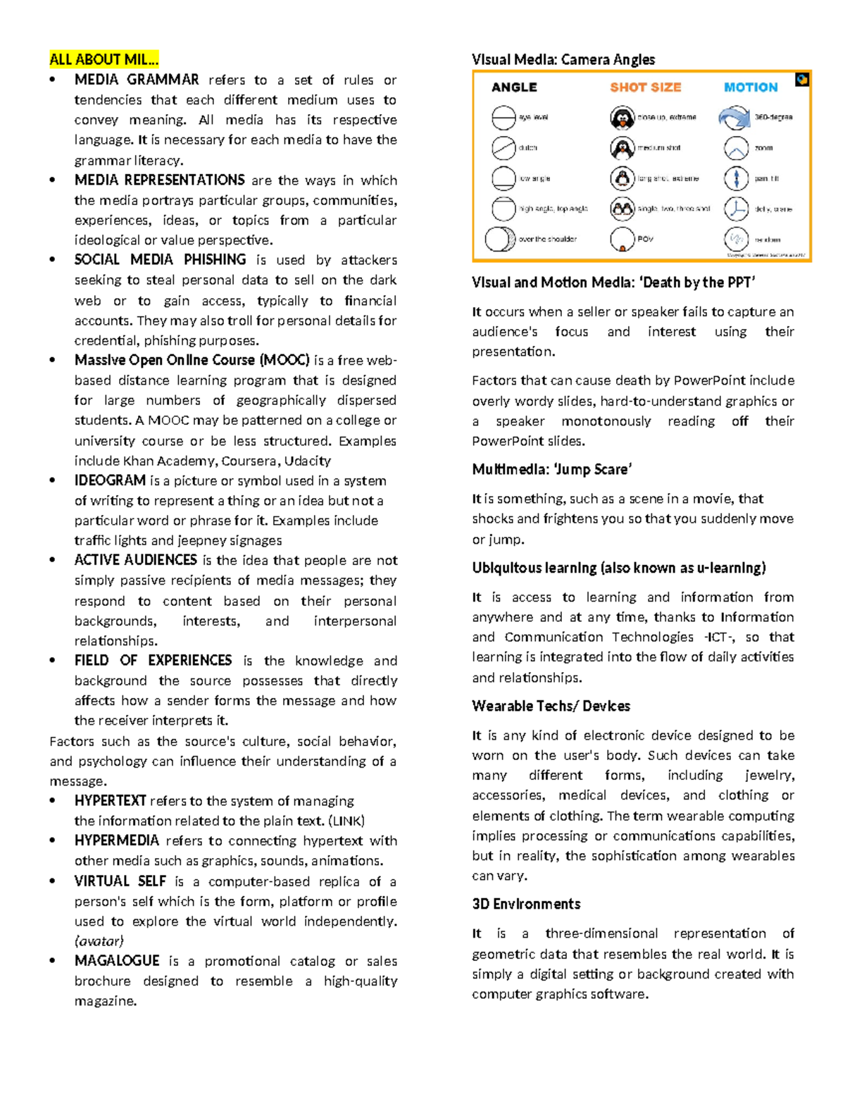 Cormed 2ND G - ALL ABOUT MIL... MEDIA GRAMMAR refers to a set of rules ...