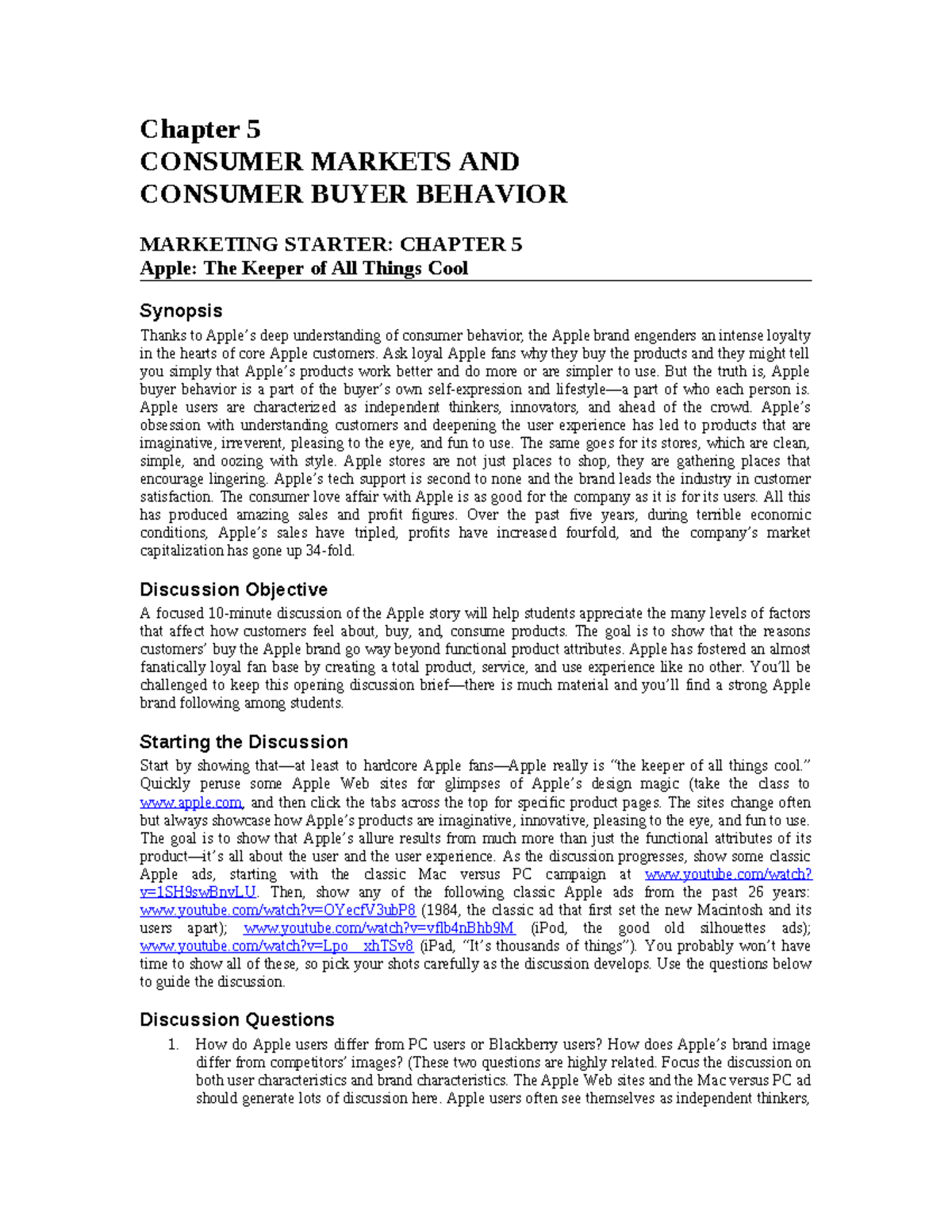 CH 5 - uibibnhbb - Chapter 5 CONSUMER MARKETS AND CONSUMER BUYER ...