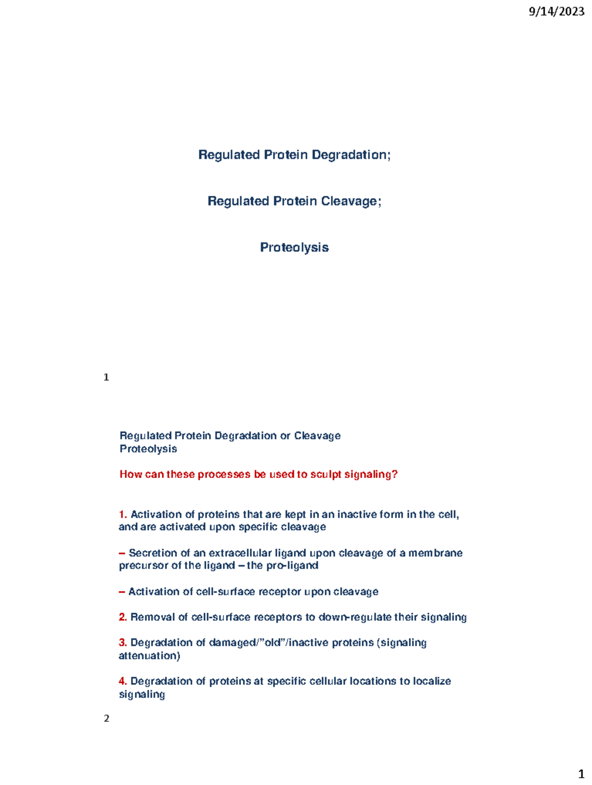 Bio 317 2023 Shelly Lecture 2 - Regulated Protein Degradation ...