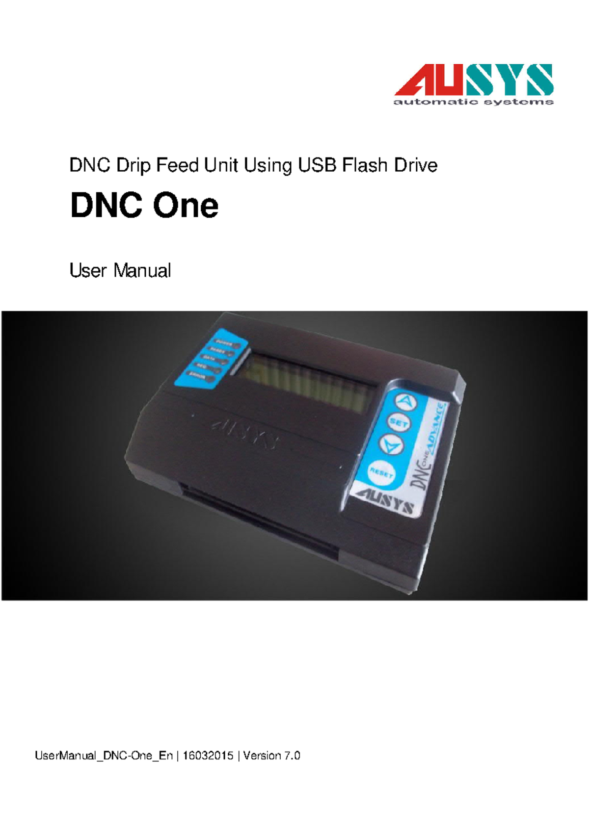 User Manual DNC One 2015 - UserManual_DNC-One_En | 16032015 | Version 7 ...