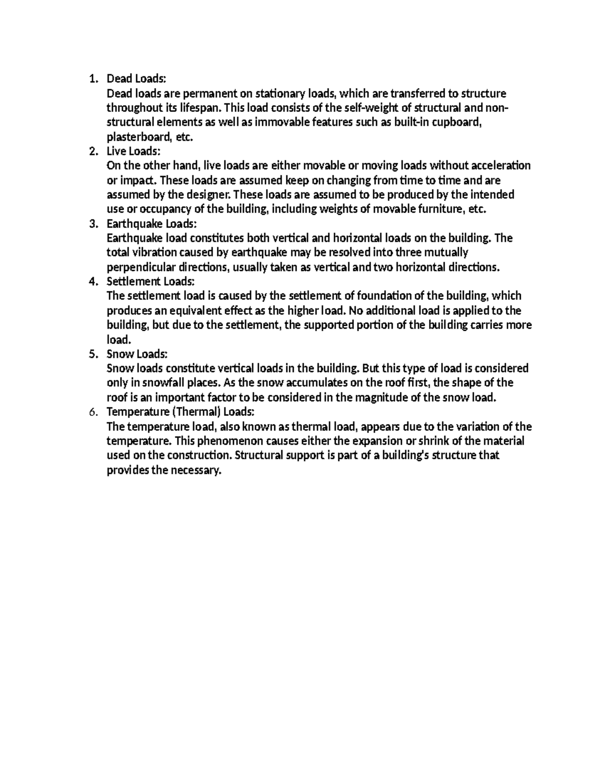 Dead Loads - Tieng anh iuh - Dead Loads: Dead loads are permanent on ...