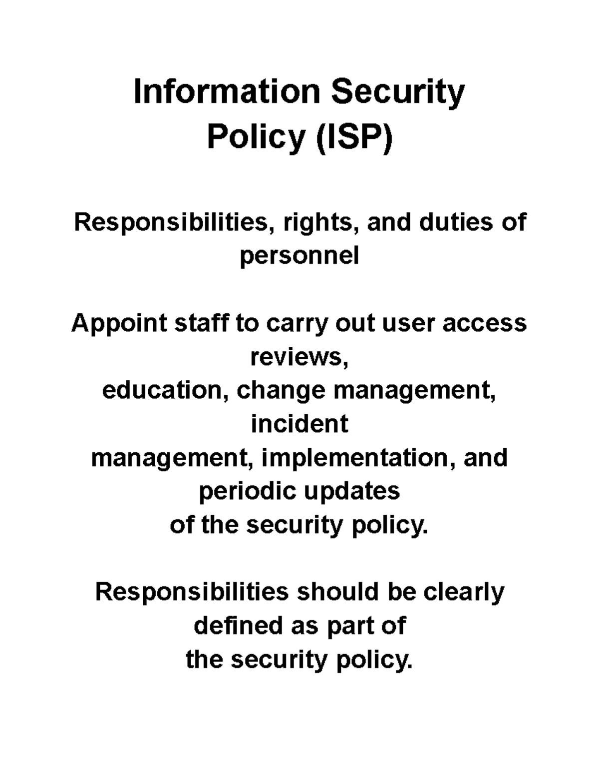Information Security Policy (ISP) - Information Security Policy (ISP ...
