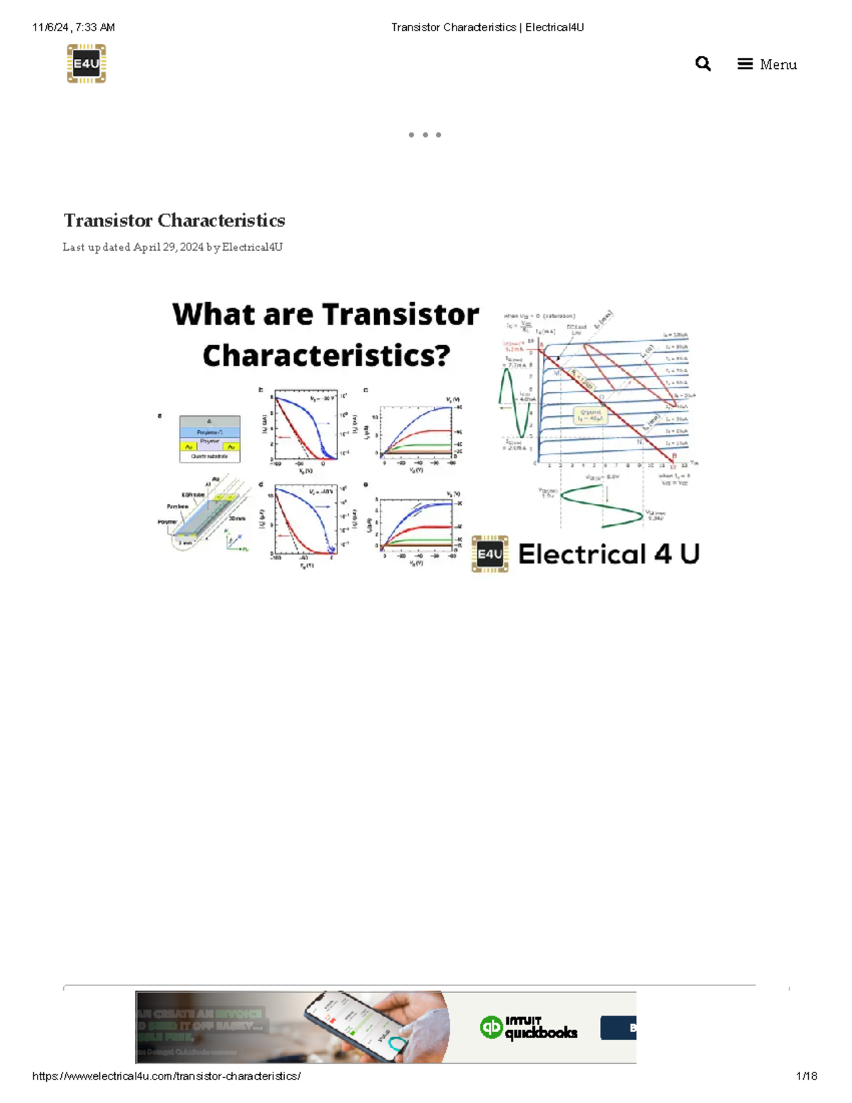 Transistor Characteristics Electrical 4U - Transistor Characteristics ...