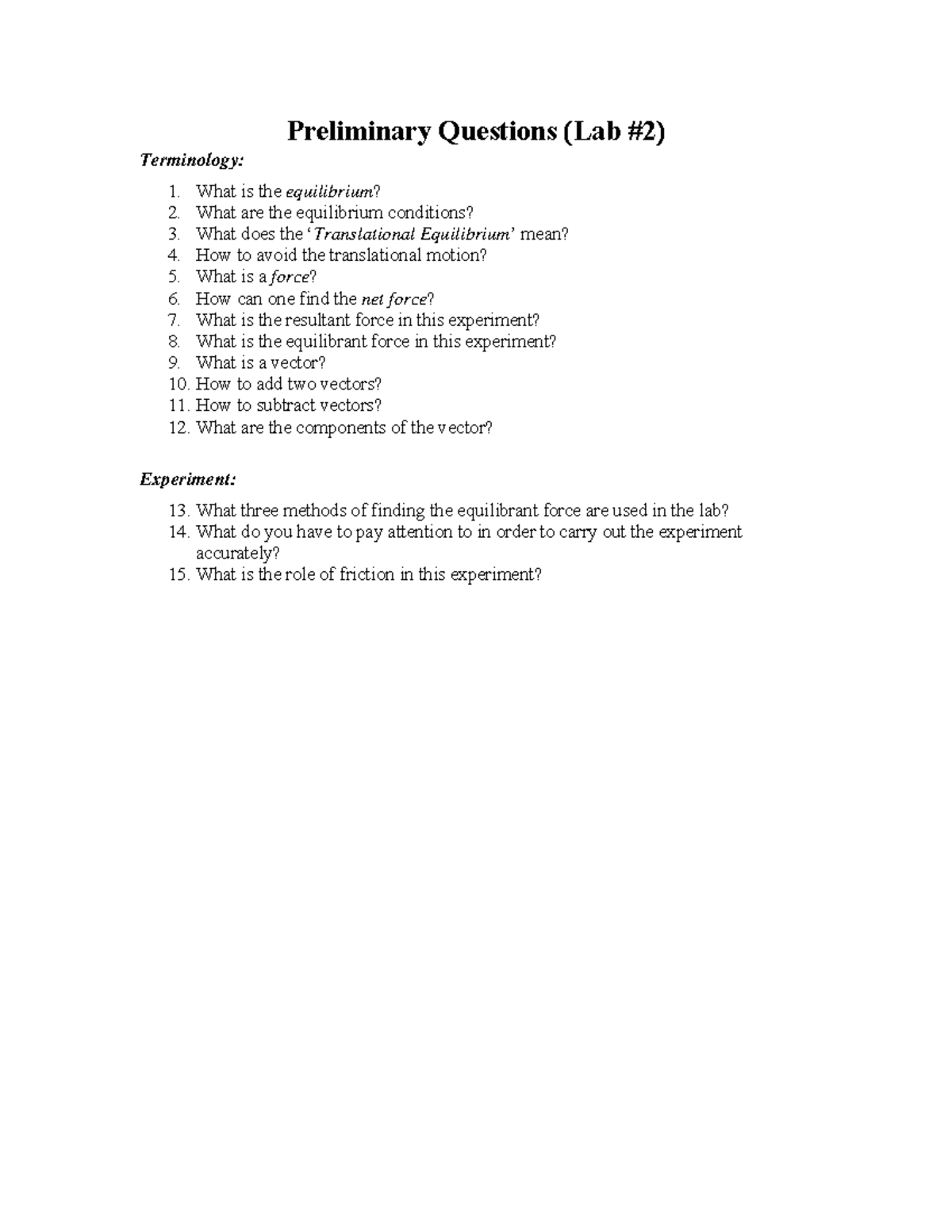 Preliminary Questions 2 - Studocu