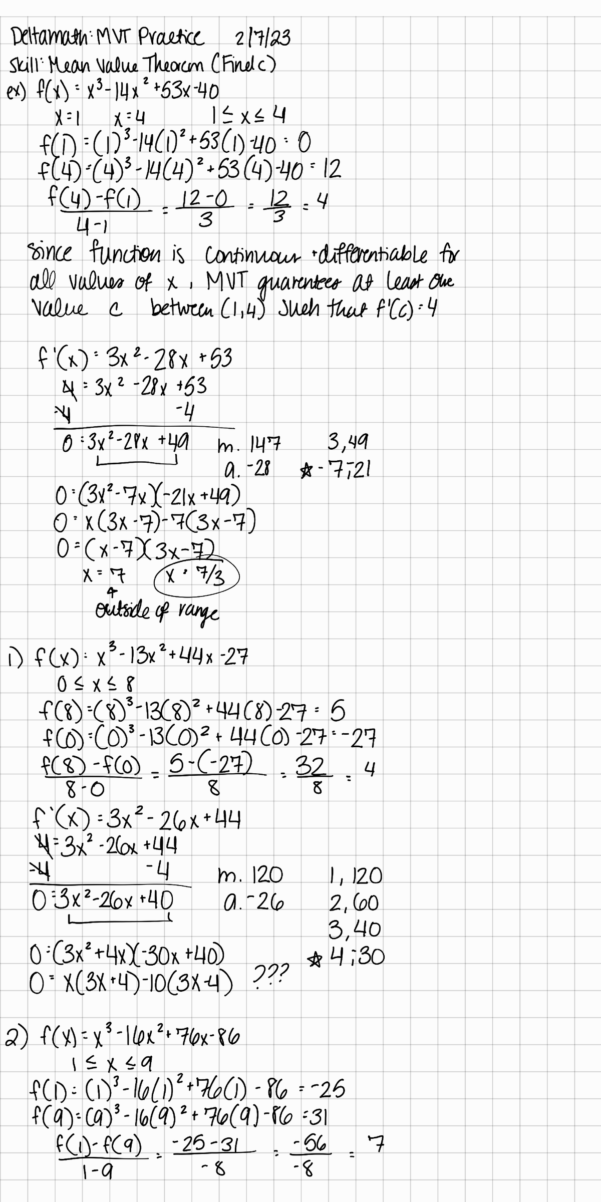 Mvt practice problems - Studocu