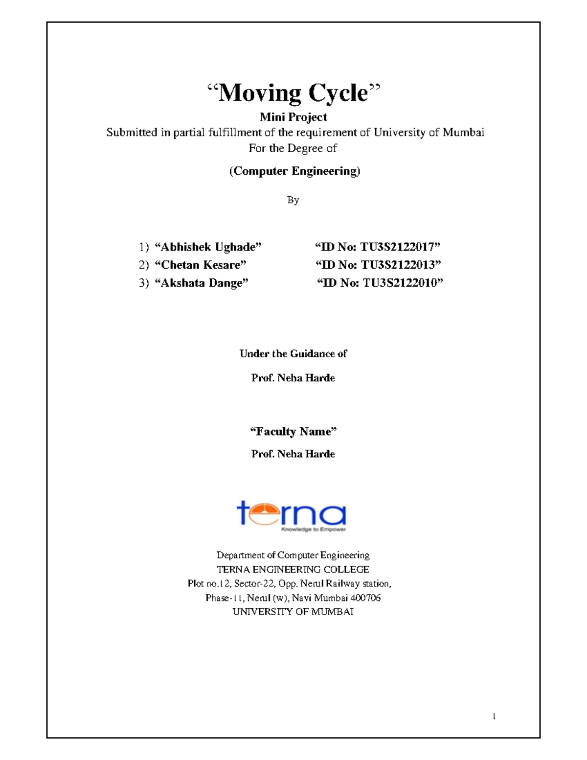 CGR MP Report - CGR Project