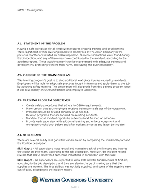 C235 Task 2- Passed - XWT1: Training Plan C235: Task 2 Date: 08/16 ...