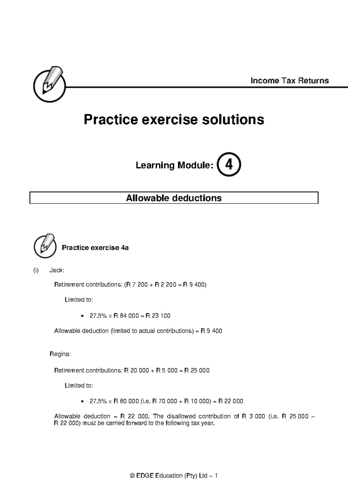 Practice exercise solution m4 - Practice exercise solutions Learning ...