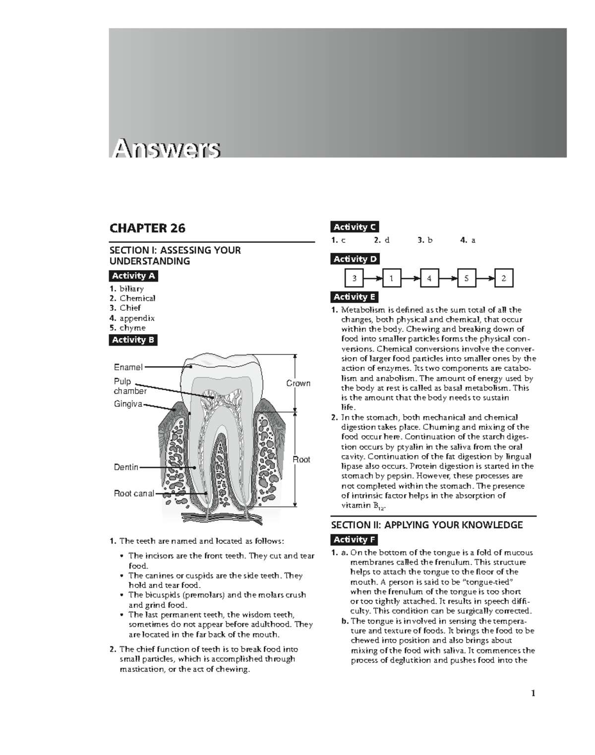 ASW Chapter 26 - workbook - 1 Answers CHAPTER 26 Section i: ASSeSSing Your underStAnding ...