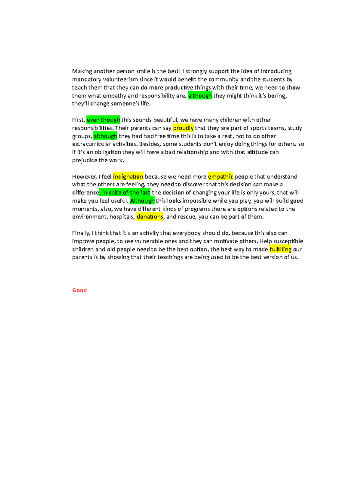 writing 3 persuassive essay - Making another person smile is the best ...