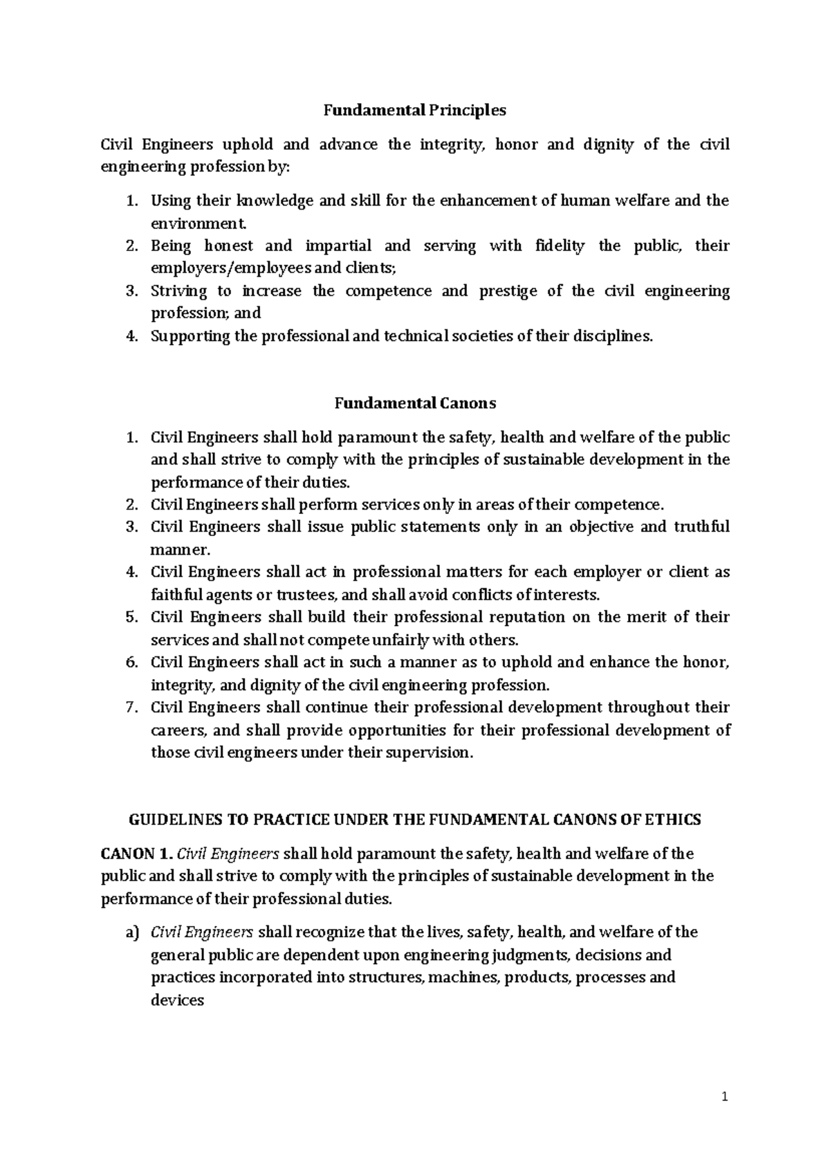 Ce-code-of-ethics - Code of Ethics - Fundamental Principles Civil ...