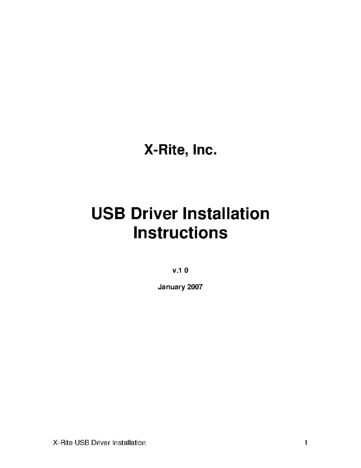X-Rite Usb Driver Installation - X-Rite, Inc. USB Driver Installation Instructions v 0 January ...