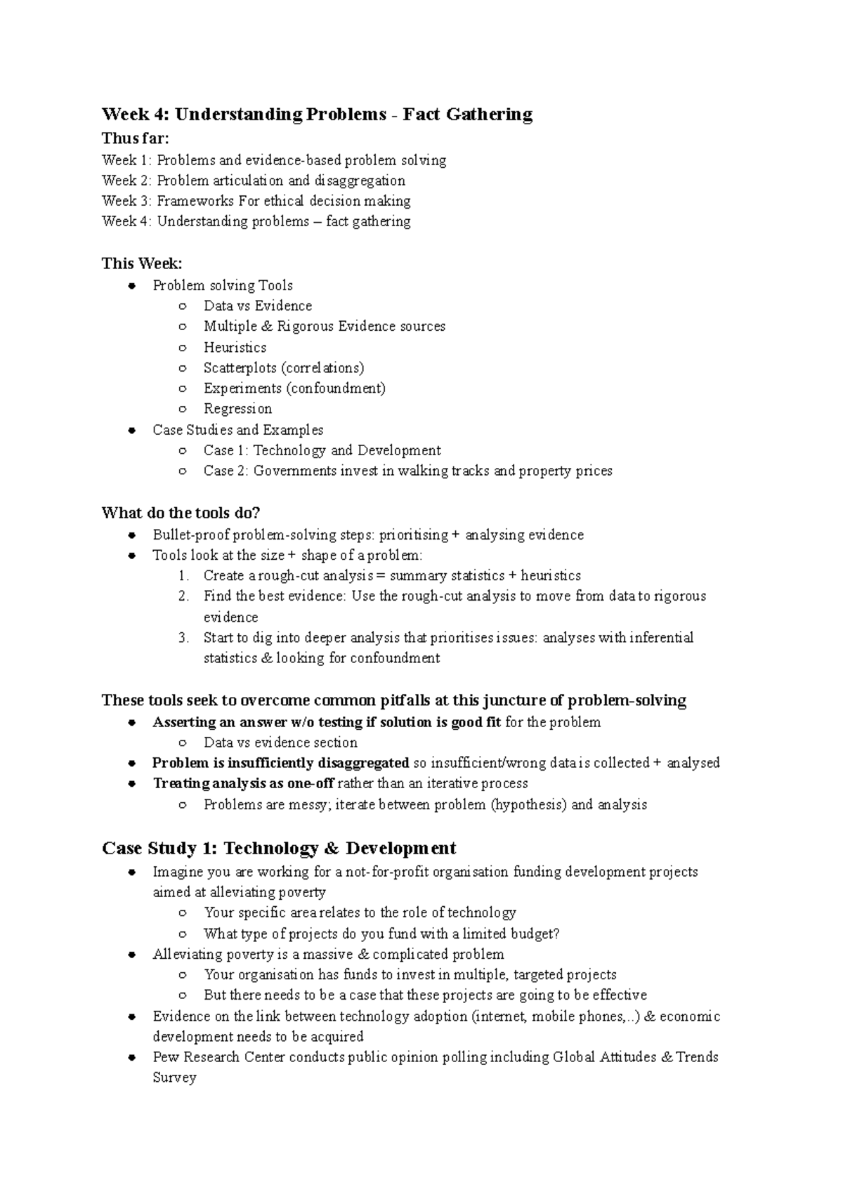 W4 - Understanding Problems (Fact Gathering) - Week 4: Understanding ...