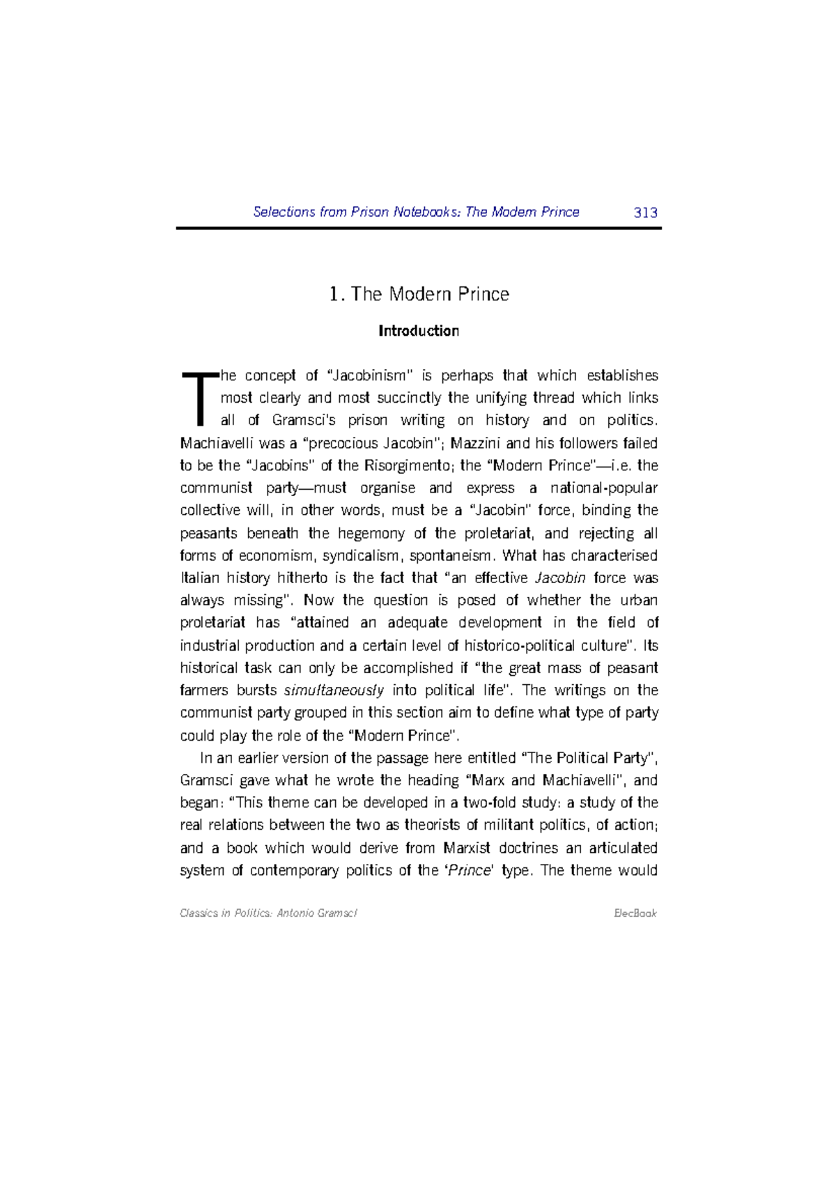 Prison Notebooks. Gramsci-pages-313-441,450-557 - 1. The Modern Prince ...