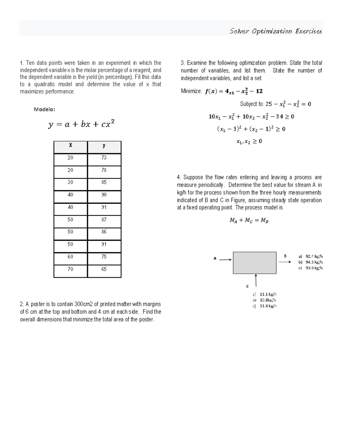 Ejercicios Optimización - Warning: TT: undefined function: 32 Solver Optimization Exercises Ten ...