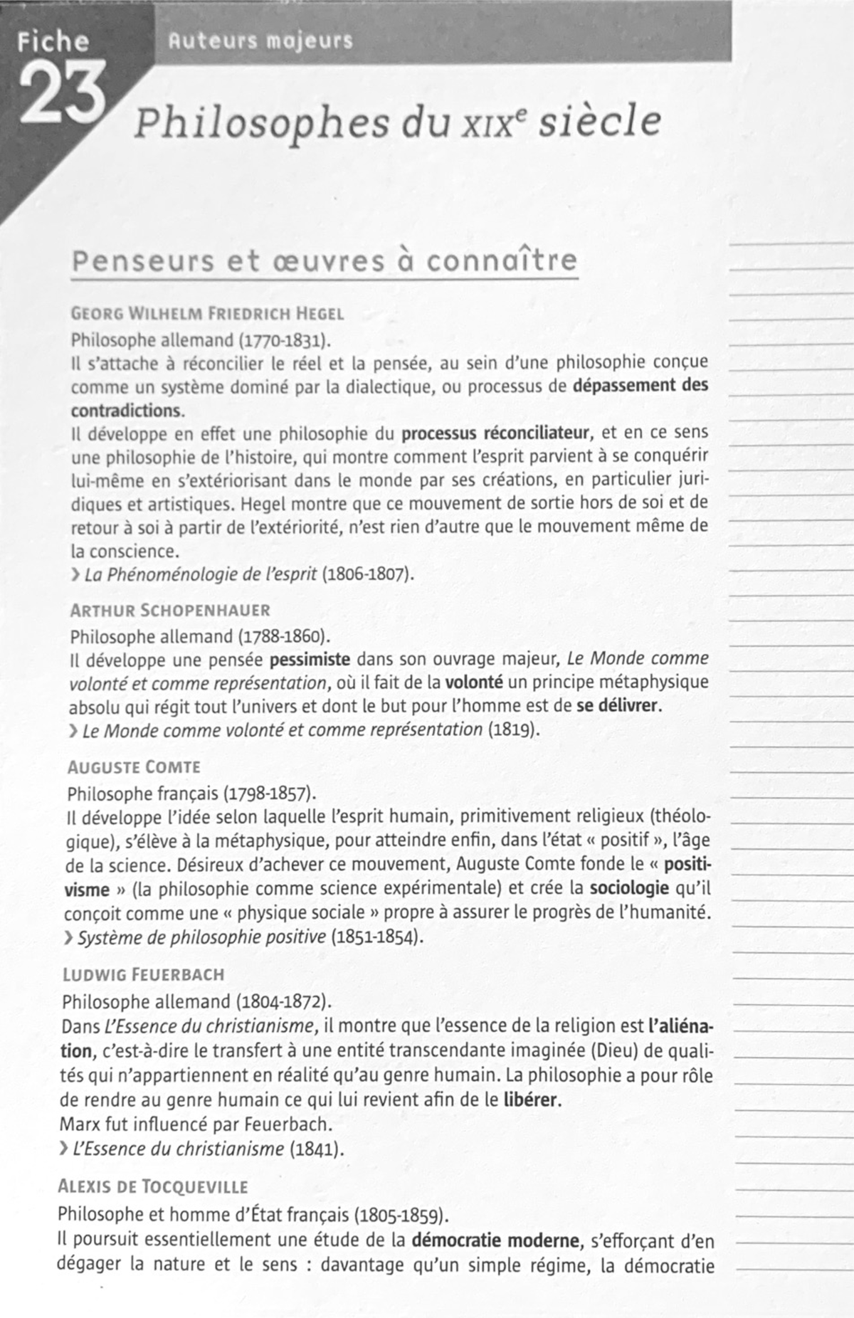 Philo term philosophes du xix e siècle - Français - Studocu