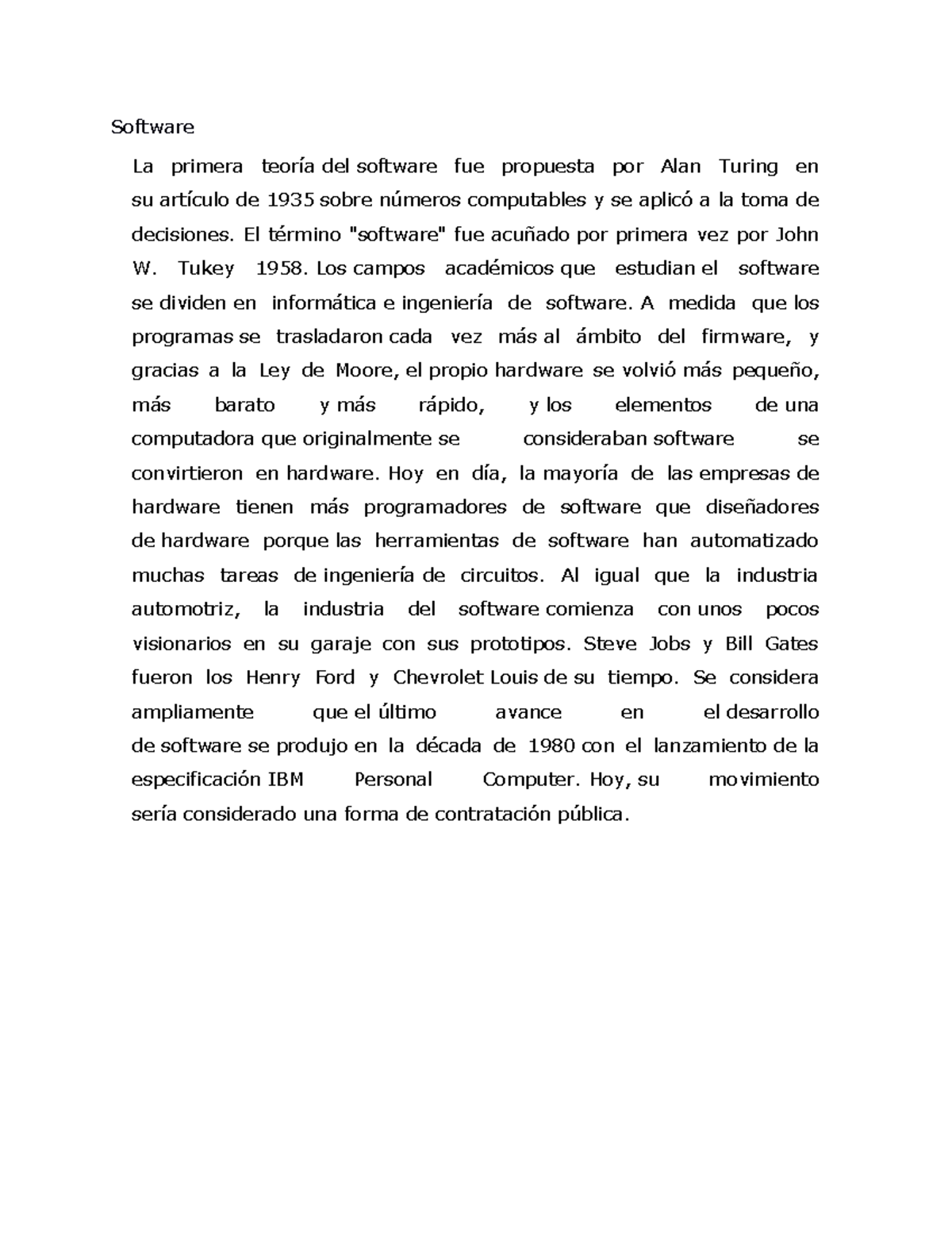 Software - wdewr - Software La primera teoría del software fue ...