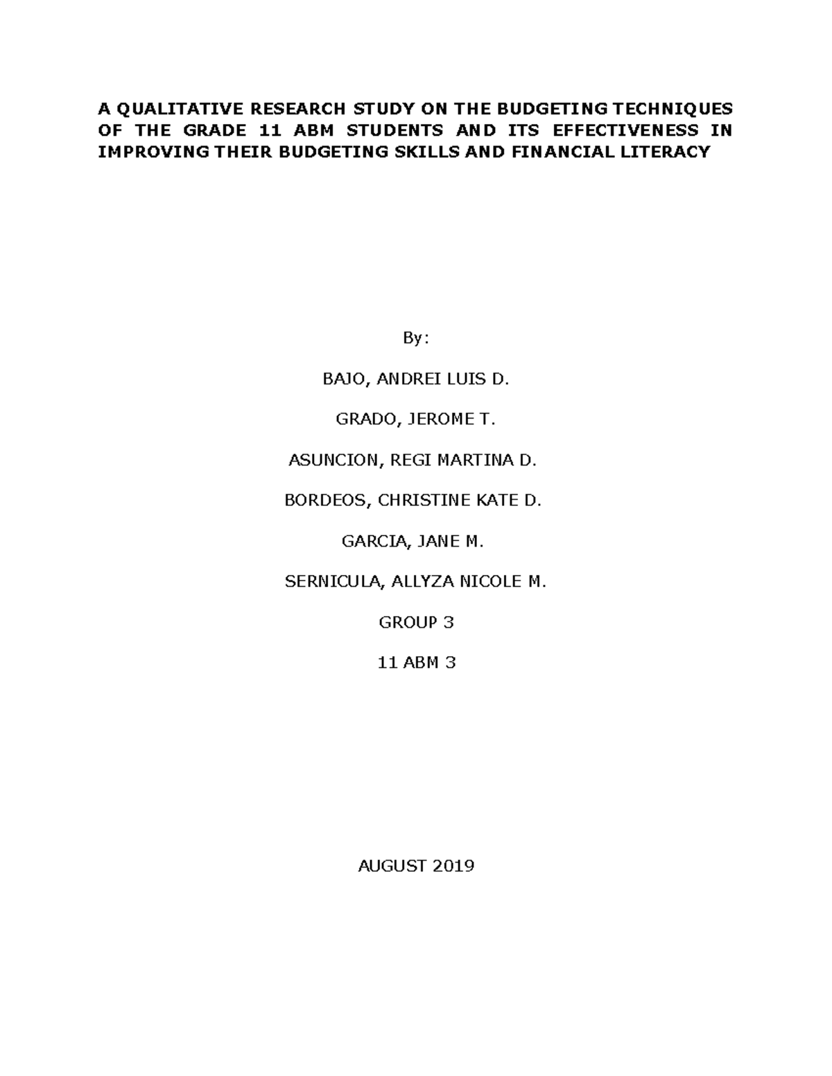 PR1 research paper complete - A QUALITATIVE RESEARCH STUDY ON THE ...