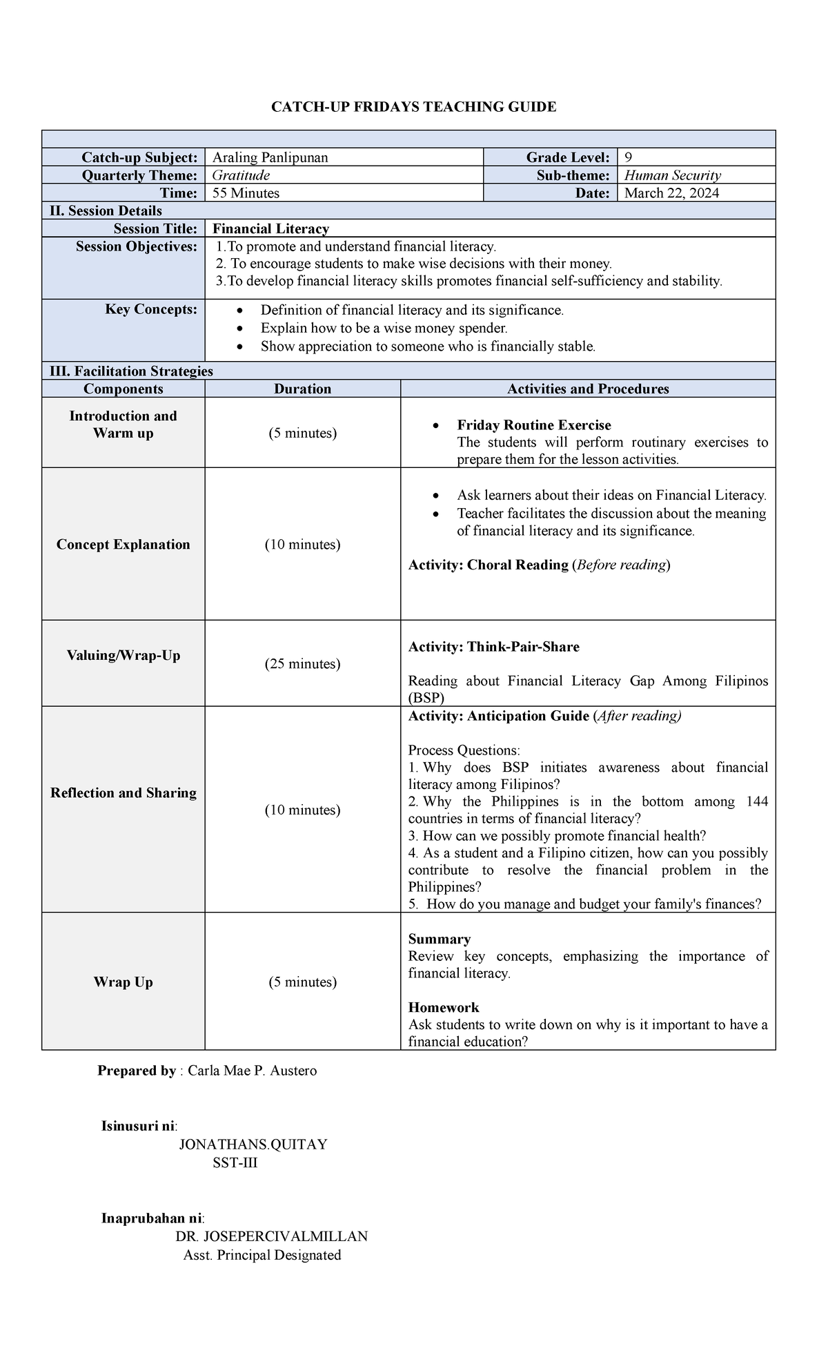 1 Session-Guide-Catch-up-Friday - CATCH-UP FRIDAYS TEACHING GUIDE ...