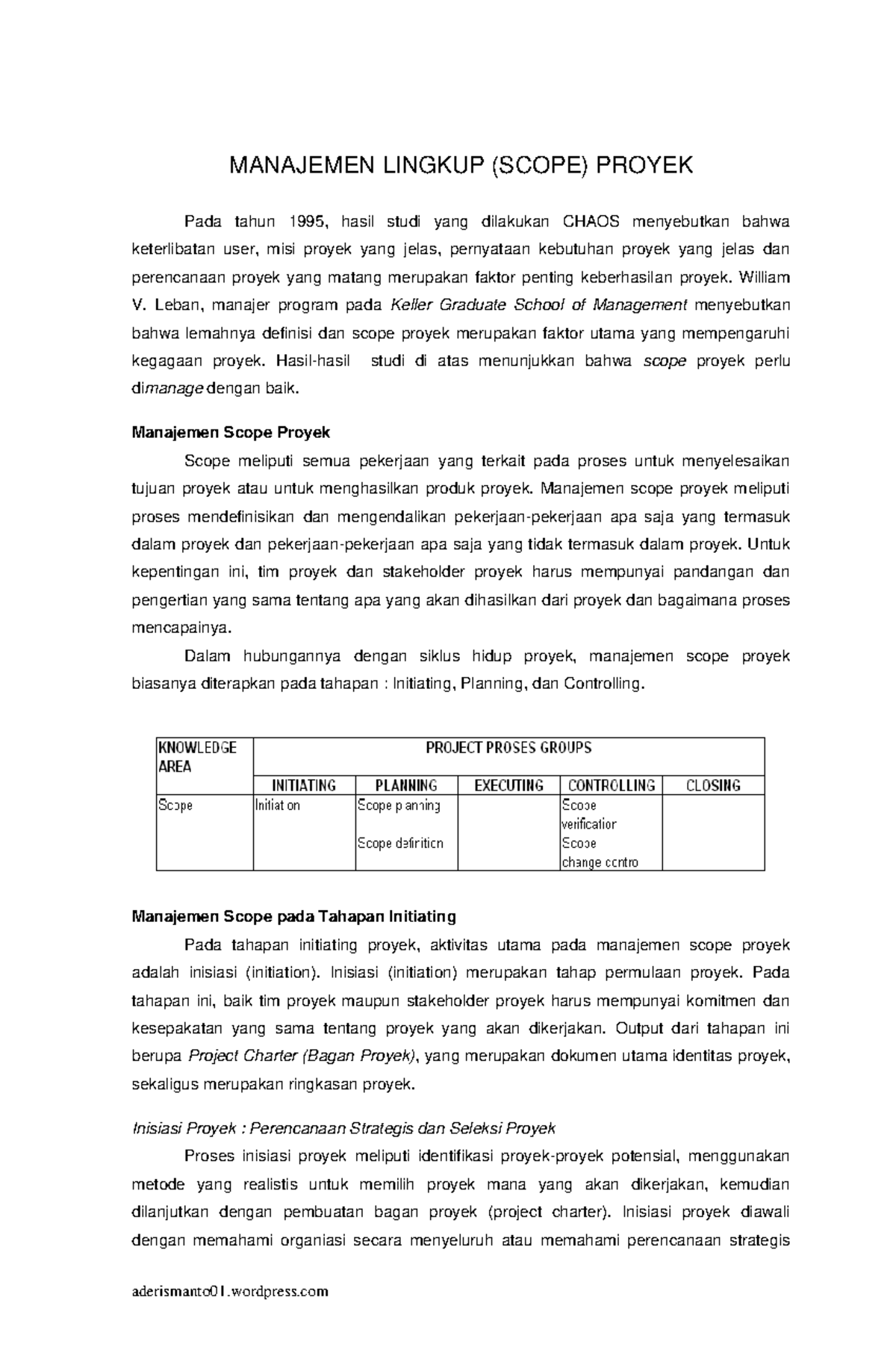 Manajemen lingkup scope proyek - Engineering Mathematic - Binus - Studocu