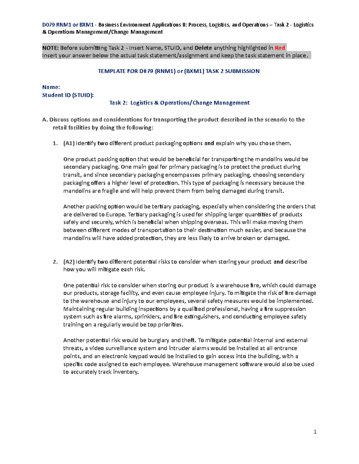 D079 - Working Template - Task 2 - D079 RNM1 or BXM1 - Business ...