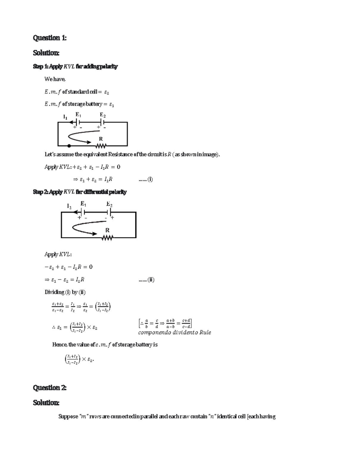 Circuit networks- part -1 - Question 1 : Solution: Step 1 : Apply ÿ𝕽Ā ...