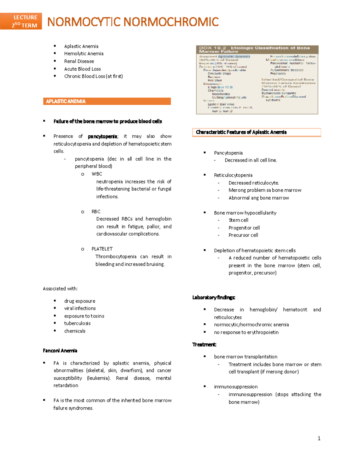 7.2 Normocytic Normochromic - 2 ND TERM NORMOCYTIC NORMOCHROMIC ...