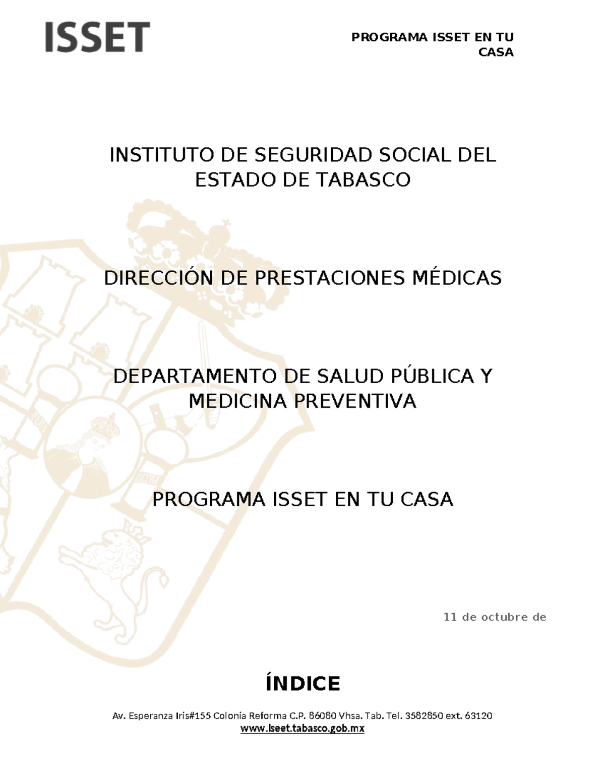 Programa Isset EN TU CASA 31 - PROGRAMA ISSET EN TU CASA INSTITUTO DE ...