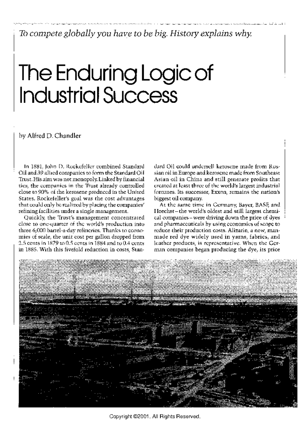 THE Enduring Logic OF Industrial Succcess - Comm210 - Studocu