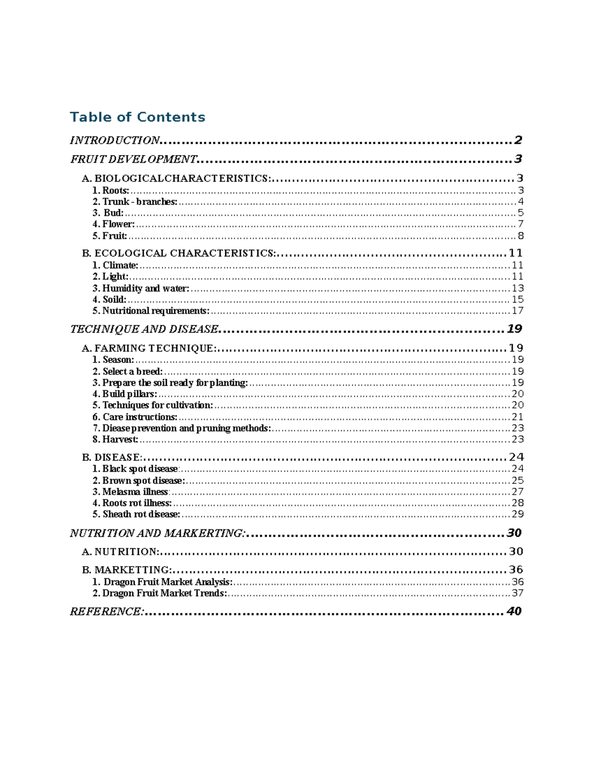 DF - for review - Table of Contents - Studocu