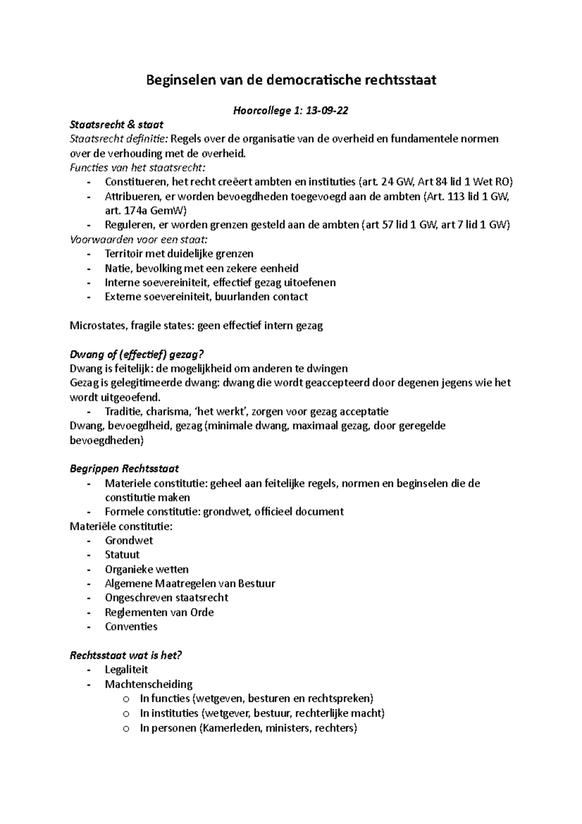 Beginselen van de democratische rechtsstaat - Beginselen van de ...