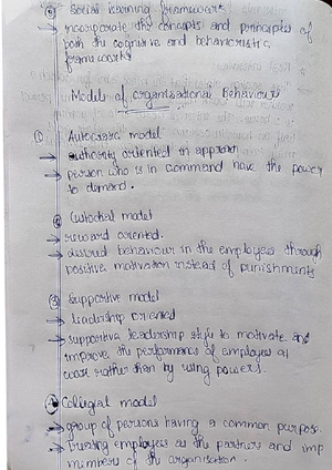 Organization behaviour full note - ORGANIZATIONAL BEHAVIOUR UNIT-I ...