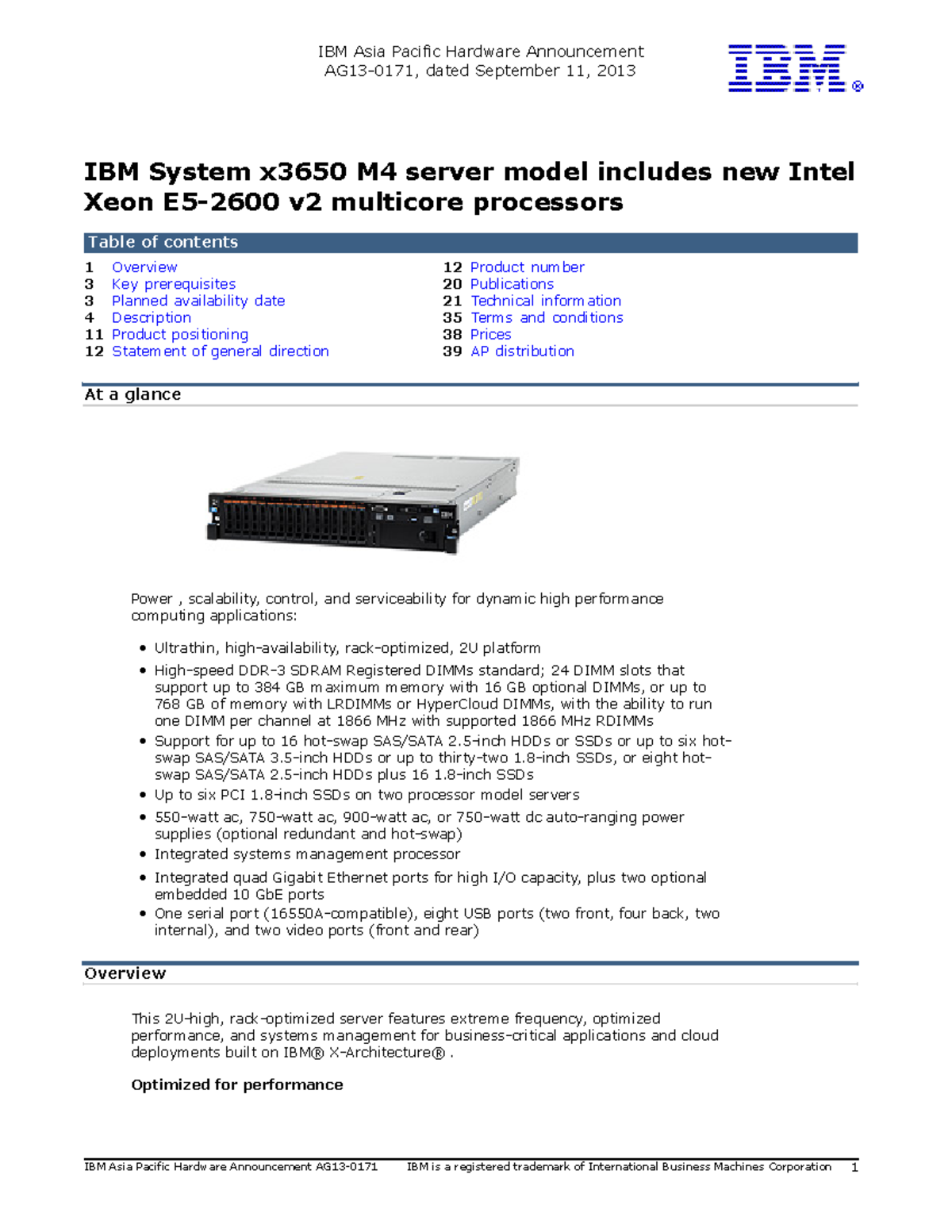 IBM System x3650 M4 server - Optimized for performance New, innovative ...
