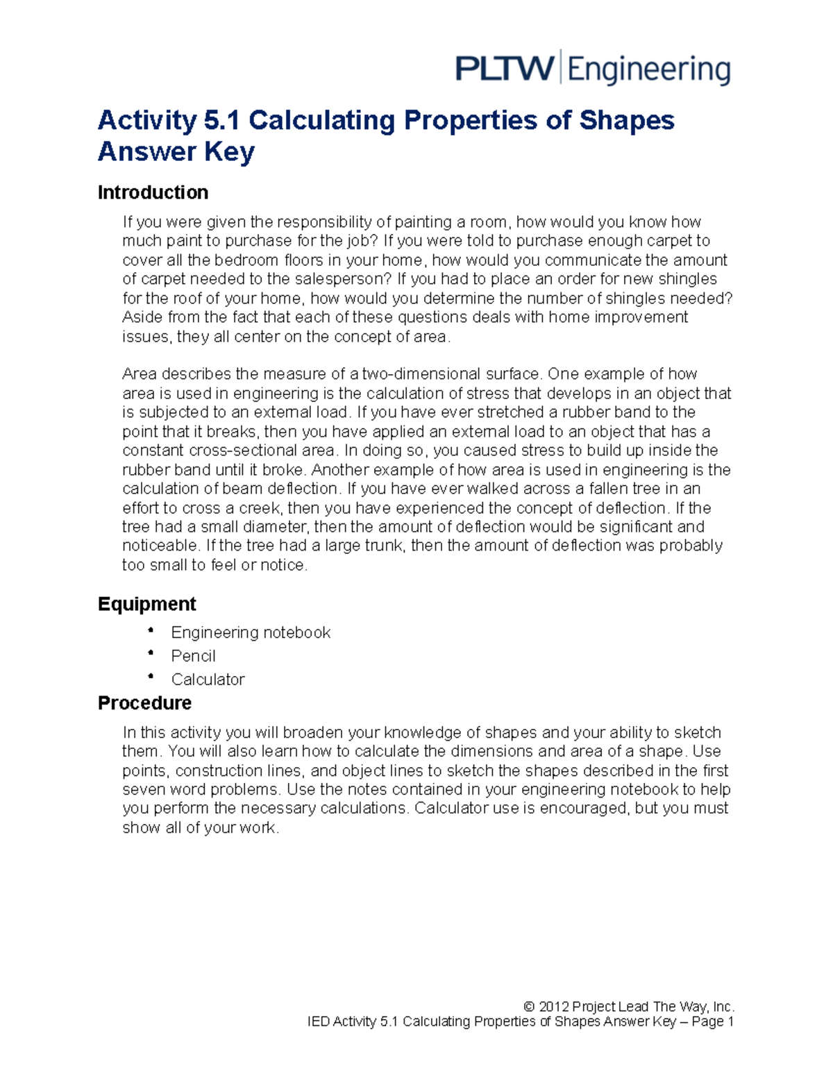 51 Calculating Properties Shapes Ans Key Activity 5 Calculating Properties Of Shapes Answer