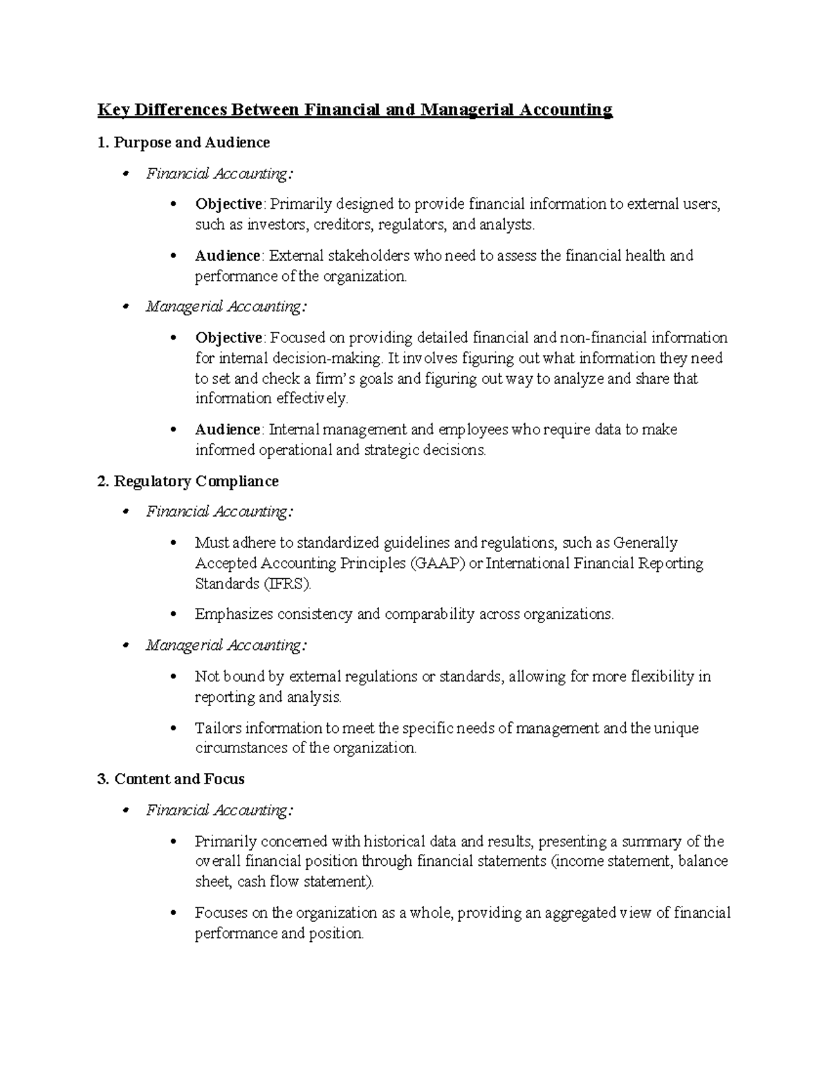 Chapter 1 notes - basics of man accounting - Key Differences Between ...