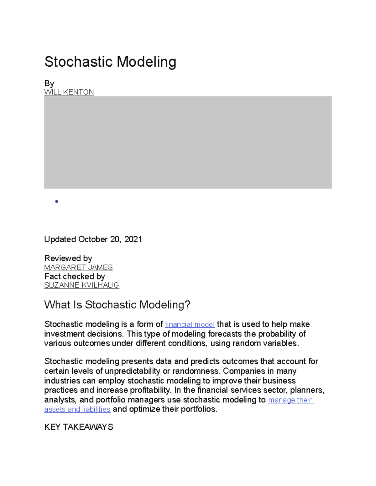 Stochastic Modeling - dasfFJI offoih ifjodasij foisdjf ofoj o ...