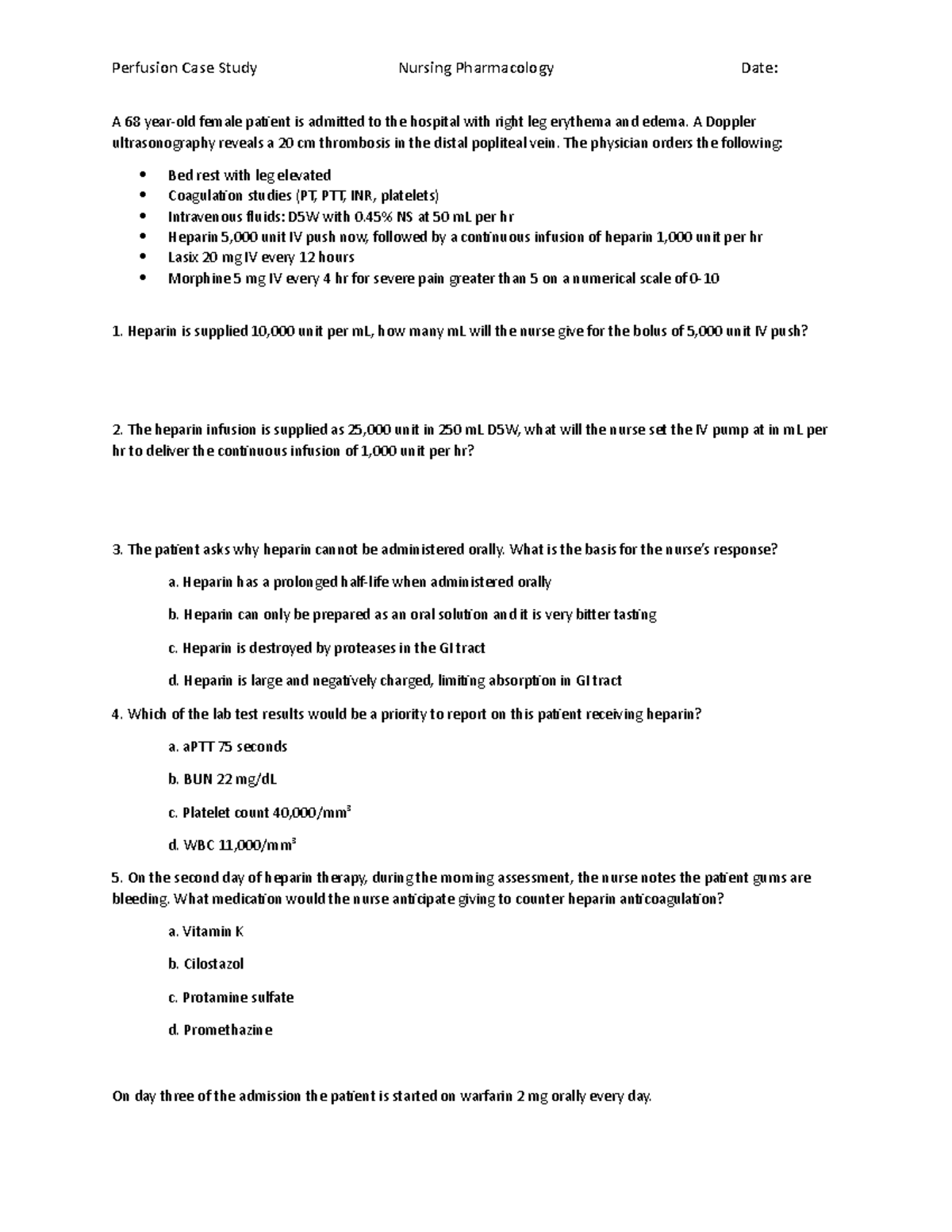 Perfusion Case Study - A Doppler ultrasonography reveals a 20 cm ...