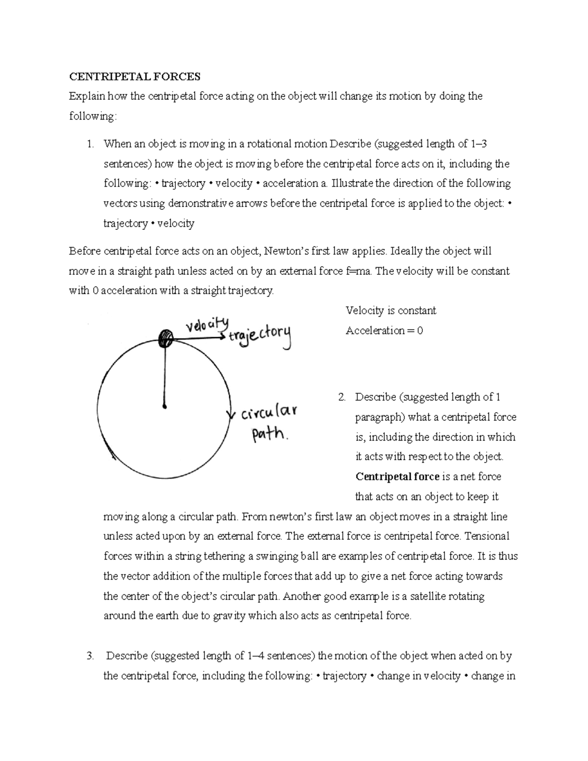 Centripetal Forces - CENTRIPETAL FORCES Explain how the centripetal ...