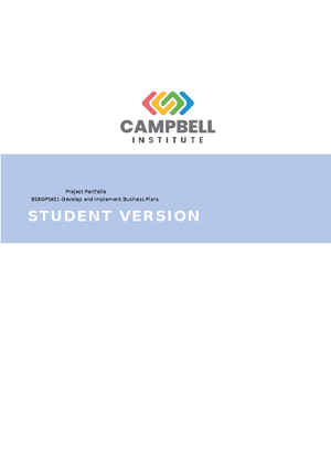 Bsbdiv 501 Student Assessment Tasks - RTO Name RTO Logo RTO No Student Assessment Tasks ...