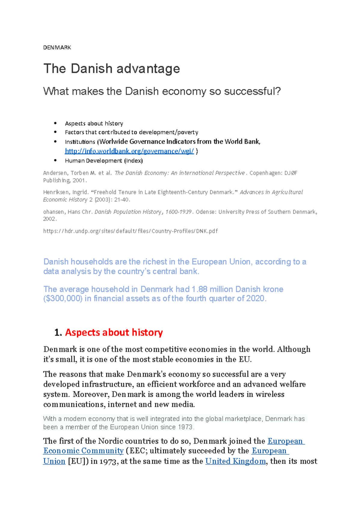 Denmark - Presentation - DENMARK The Danish advantage What makes the ...