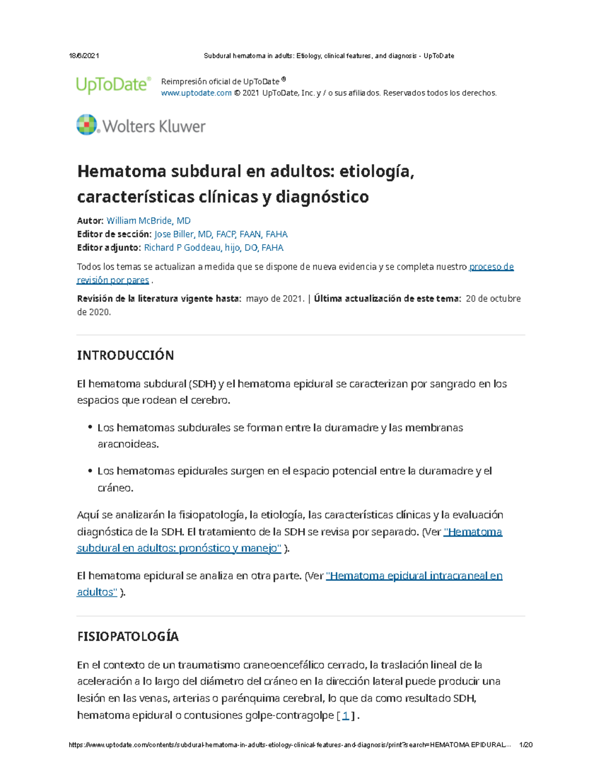 Subdural hematoma in adults Etiology, clinical features, and diagnosis ...