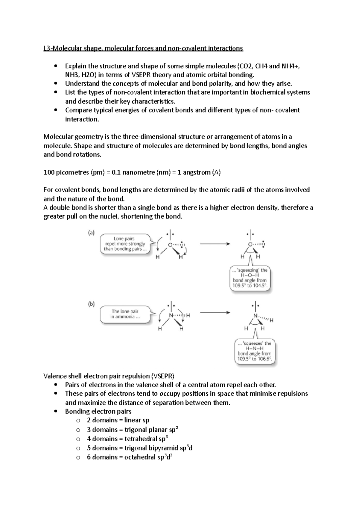 L3-Molecular shape, molecular forces and non-covalent interactions ...