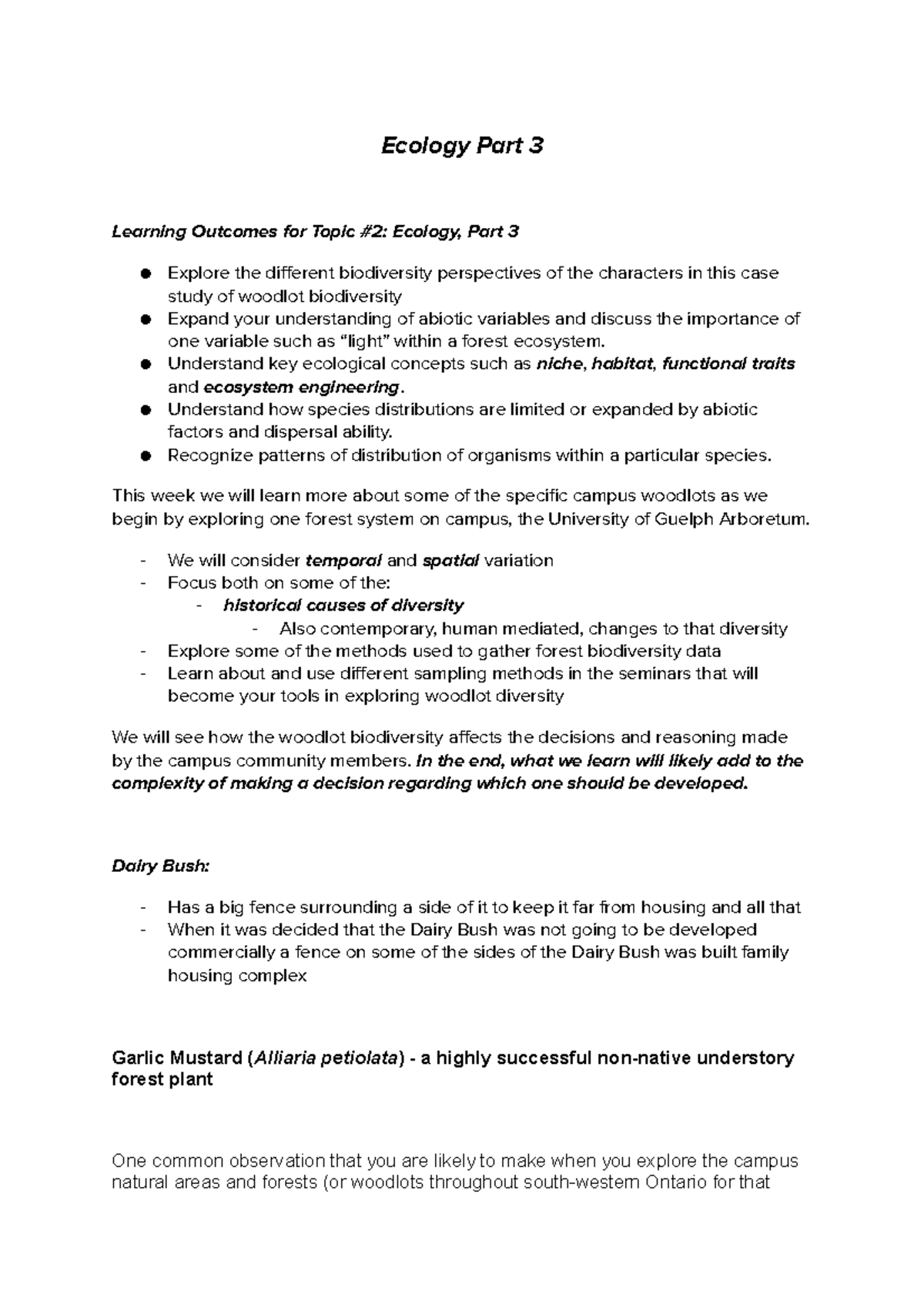 Ecology Part 3 - Understand key ecological concepts such as niche ...