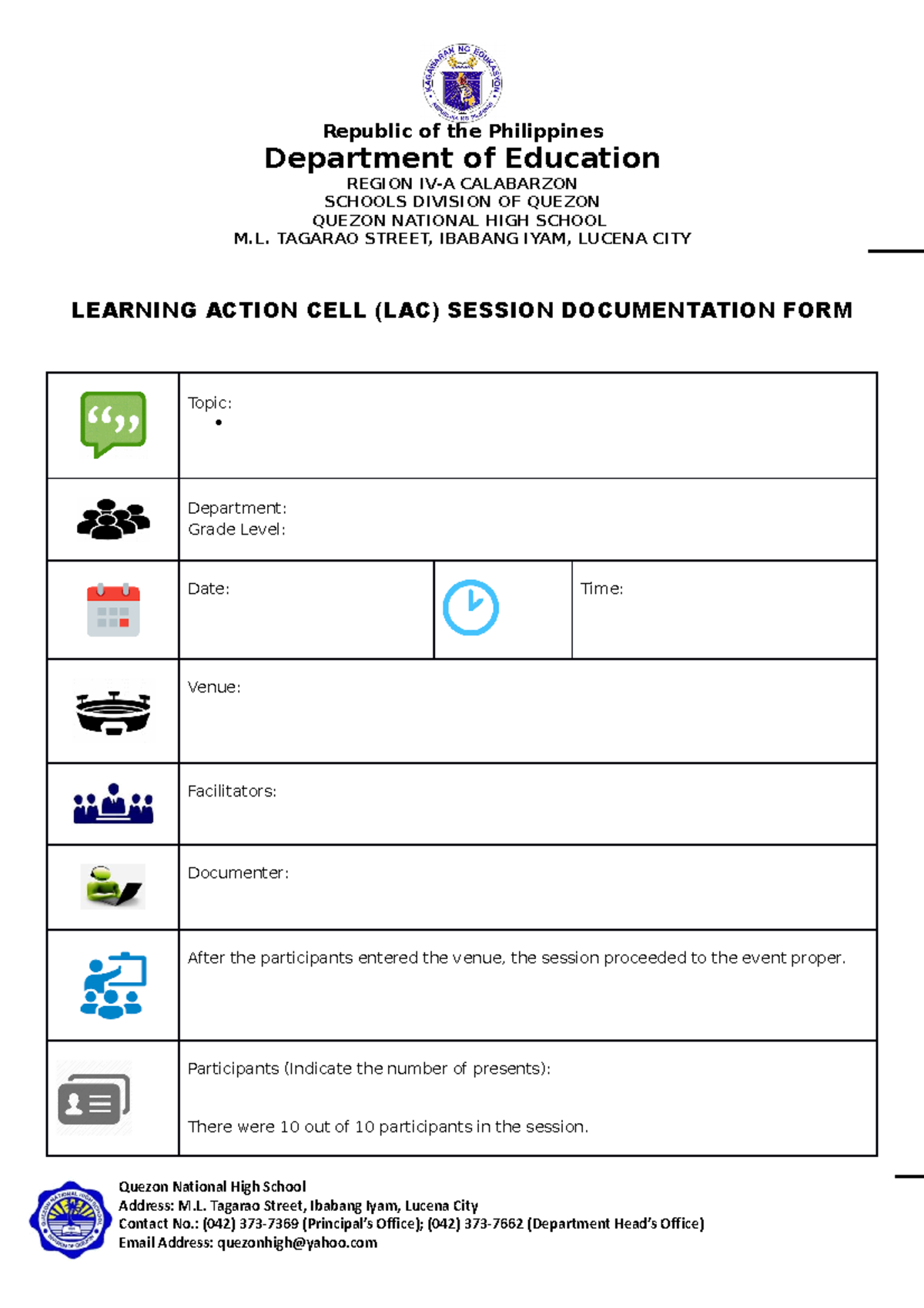 Learning Action Cell Report - Department of Education REGION IV-A ...