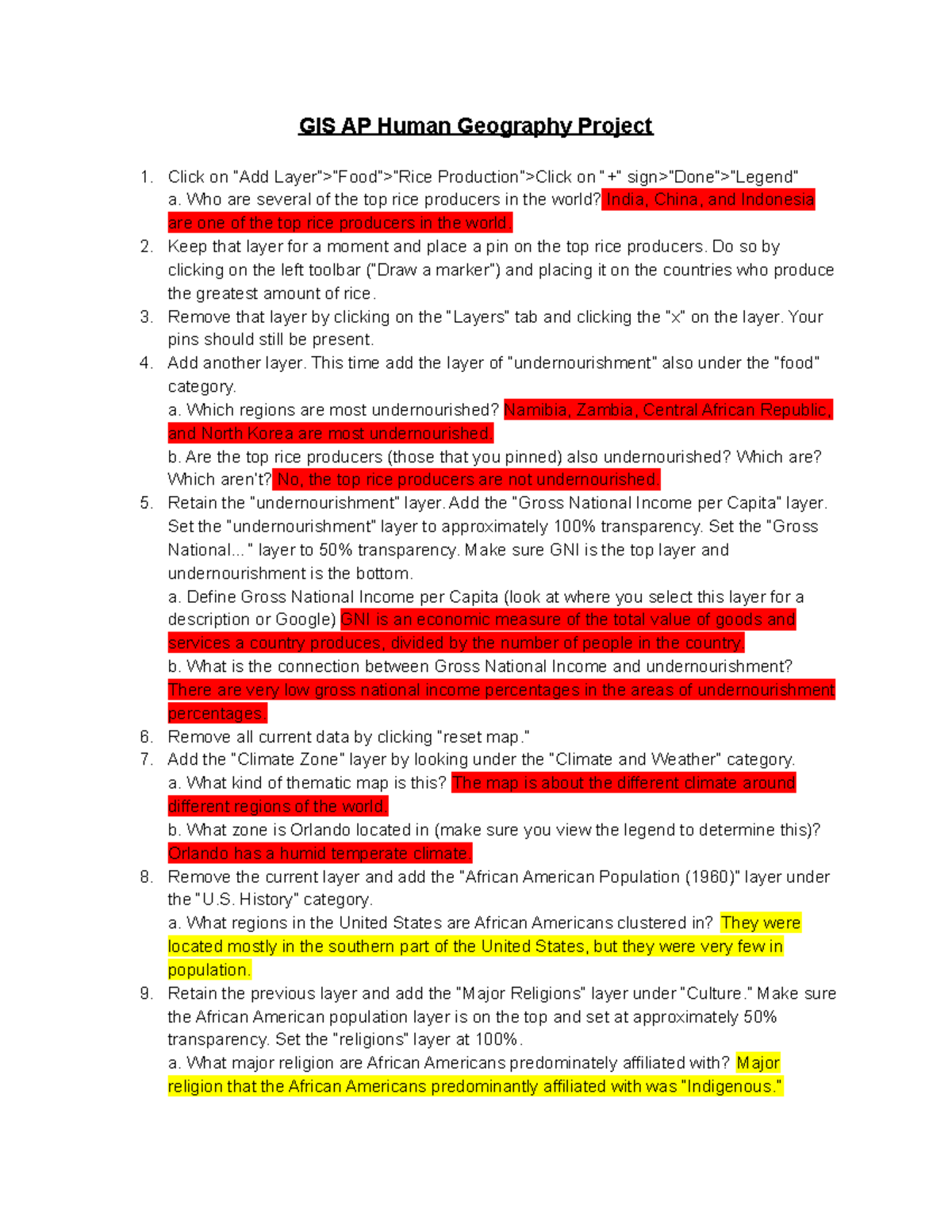 AP Human Geography Project using GIS - GIS AP Human Geography Project ...