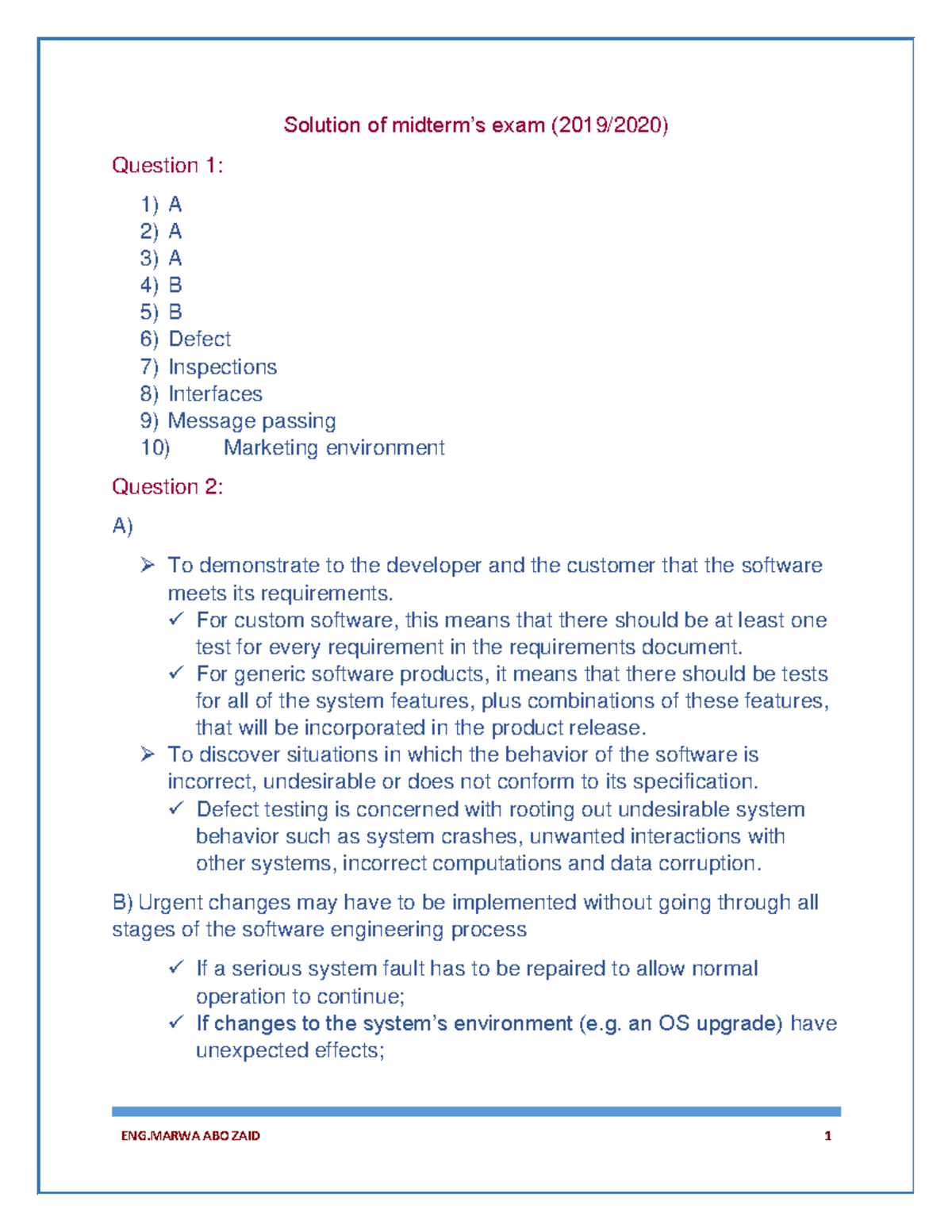 Solution of midterm exam 2019-2020 - ENG ABO ZAID 1 Solution of midterm ...