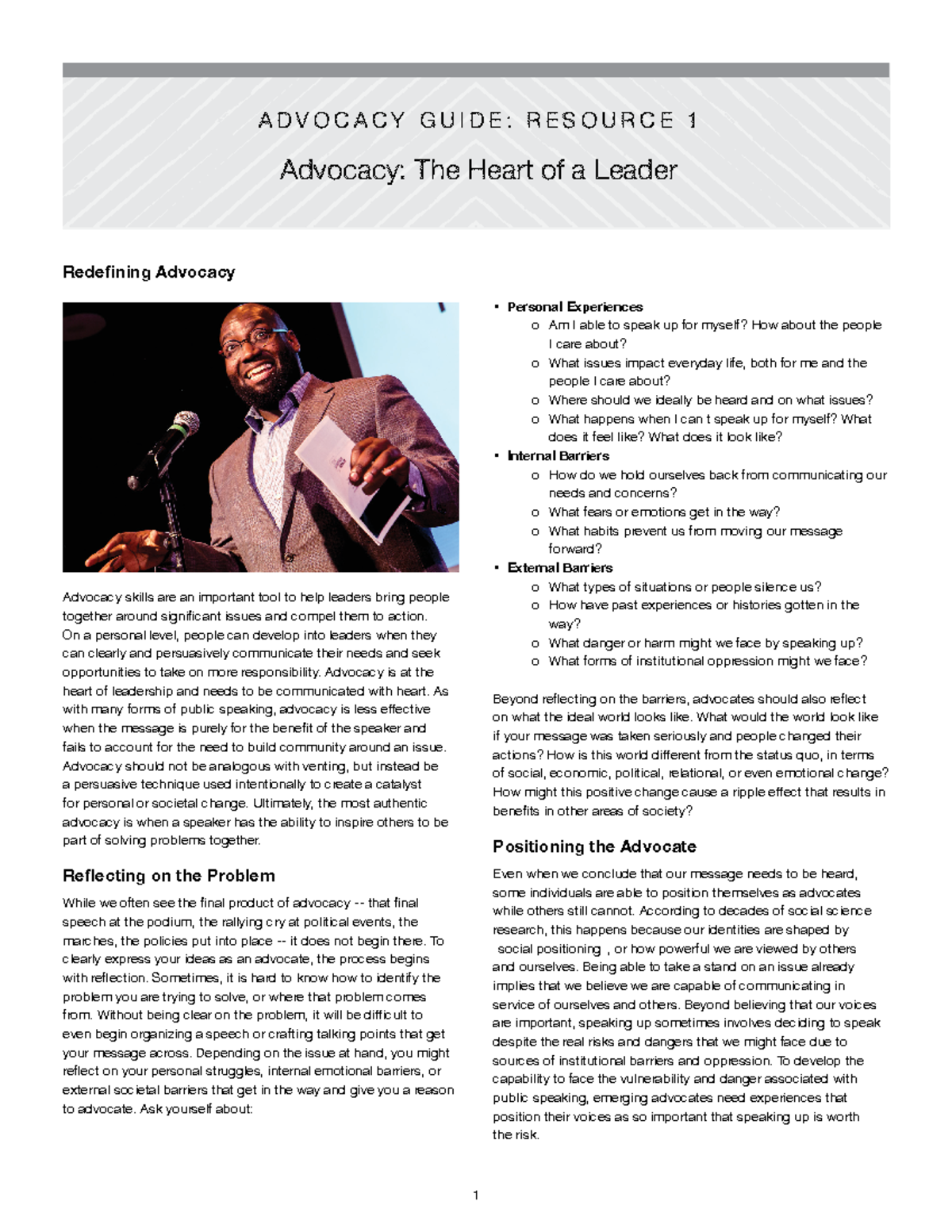 advocacy-guide Numero 1 guia - 1 Redefining Advocacy Advocacy skills ...